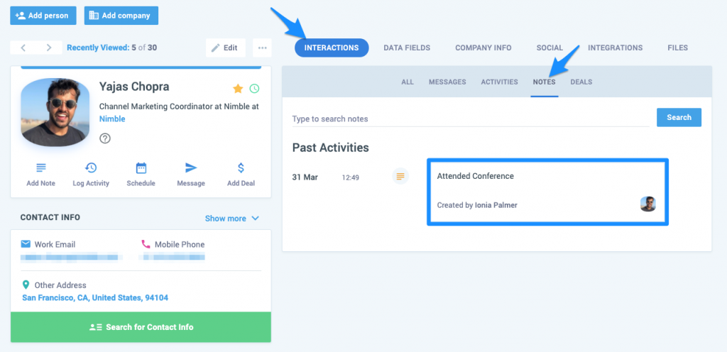 Introducing the New Nimble Contact Notes Search