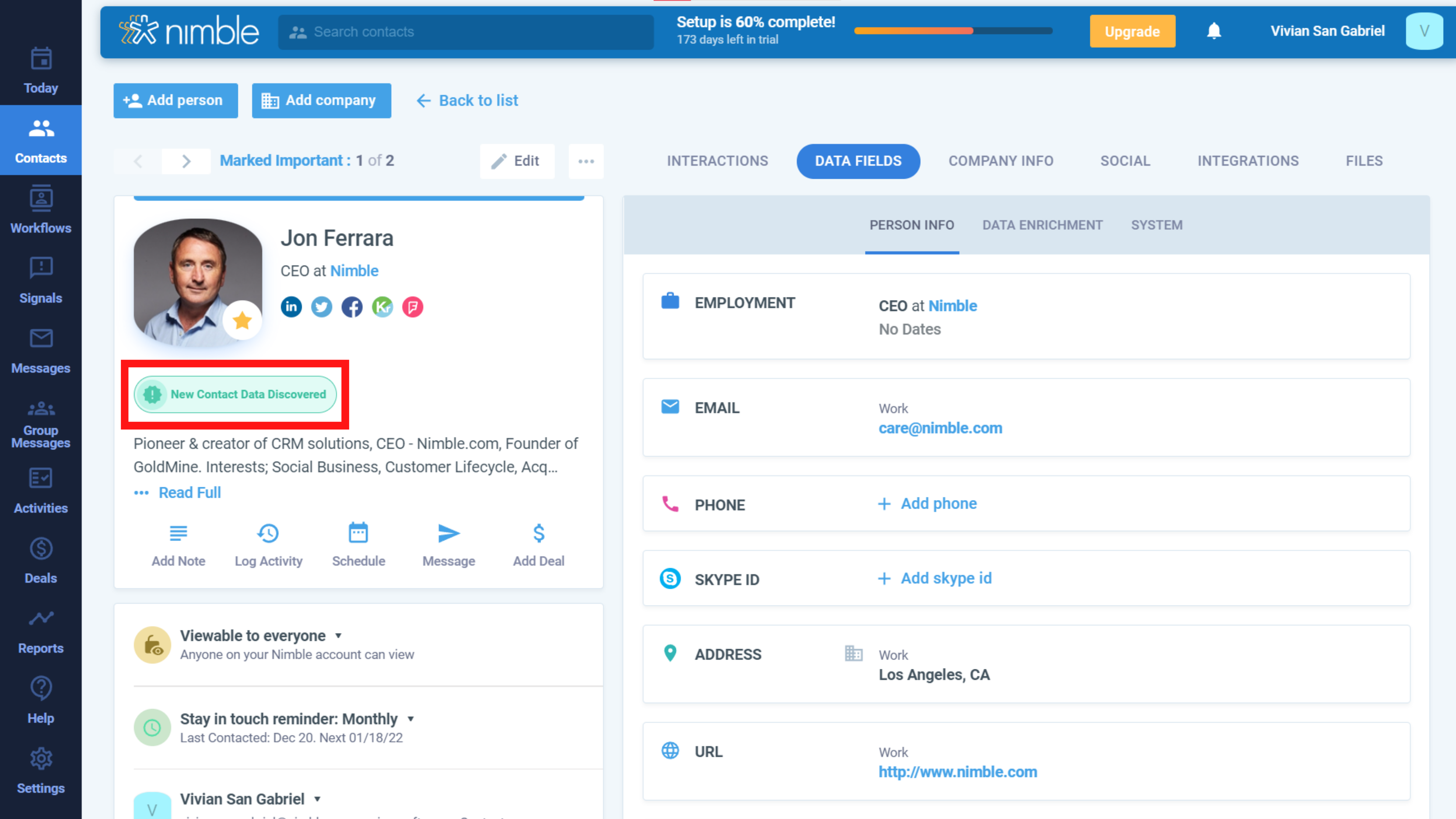 Contact Data Discovered Notification Helps Enrich Your Contact Records!