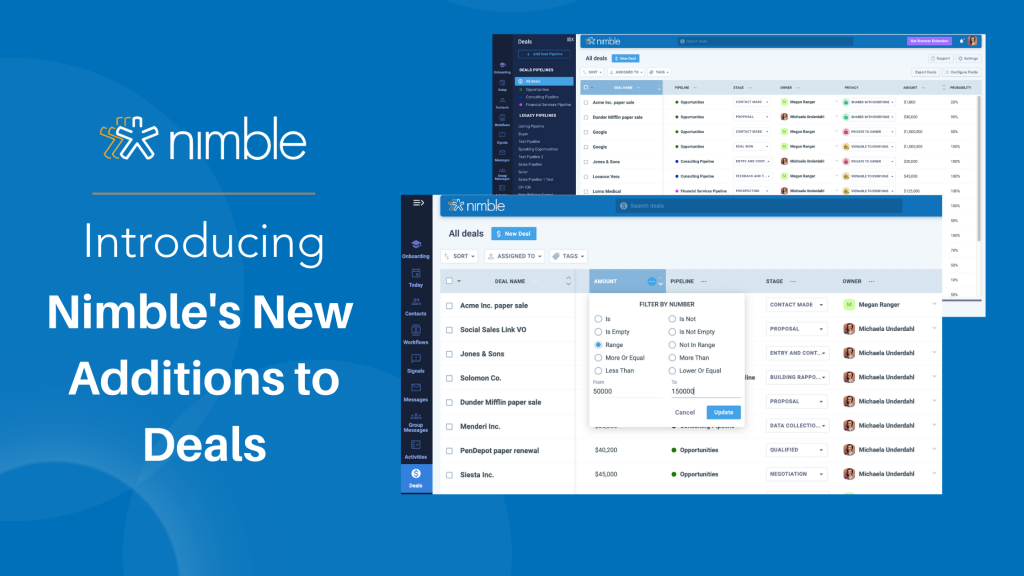Nimble Releases New Additions to Deals to Empower Sales Teams